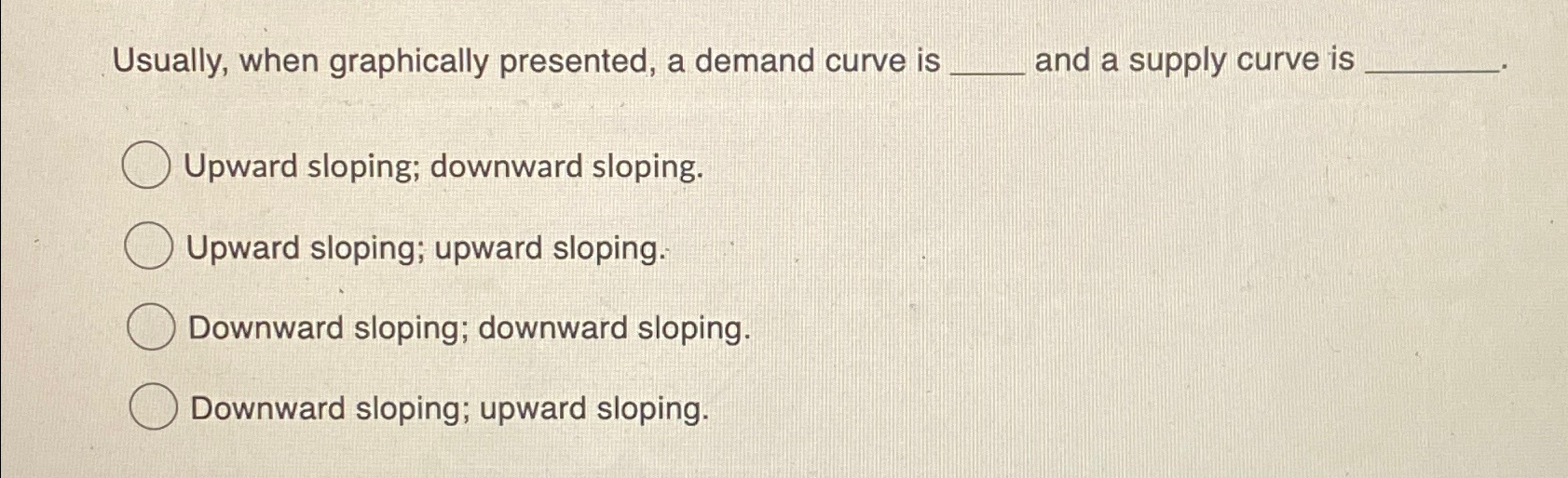 Solved Usually, when graphically presented, a demand curve | Chegg.com