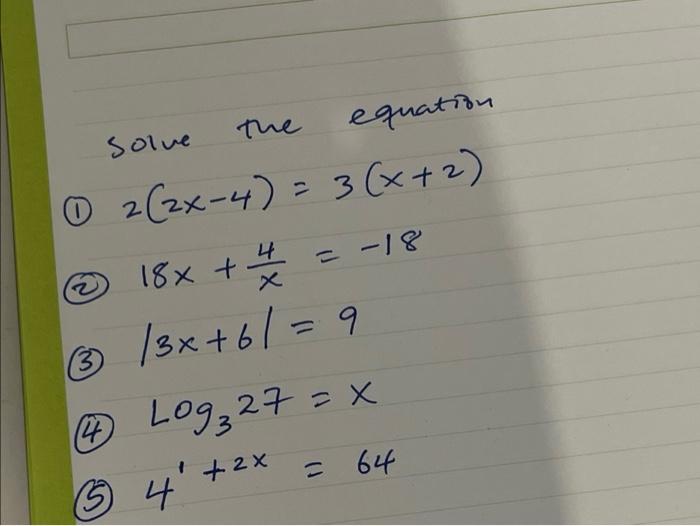 Solved Solve Equation 0 2 2x 4 3 x 2 4 18 18x 2 3 Chegg