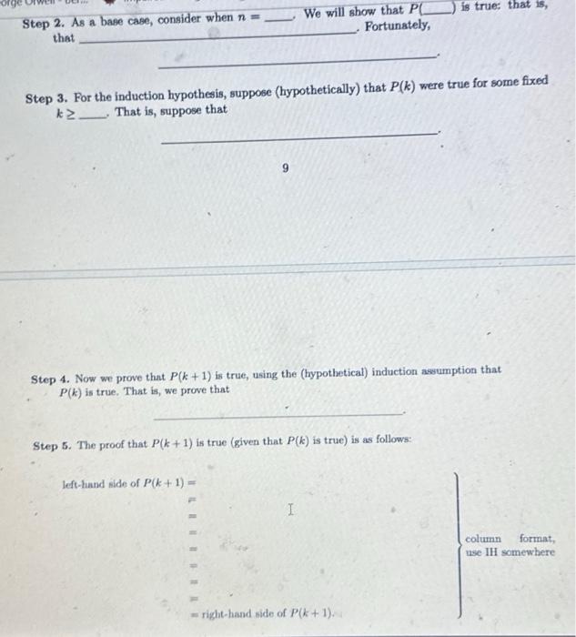 Solved Step 4. Now we prove that P(k+1) is true, using the | Chegg.com