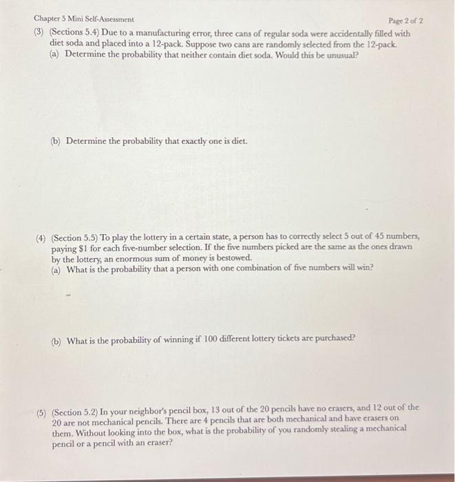 Solved (Sections 5.1 \& 5.3) If you make random guesses for | Chegg.com