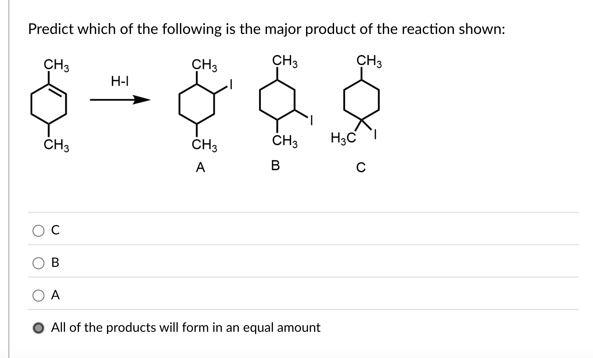 Solved Predict which of the following is the major product | Chegg.com