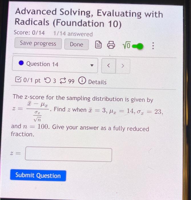 Solved Advanced Solving, Evaluating with Radicals | Chegg.com