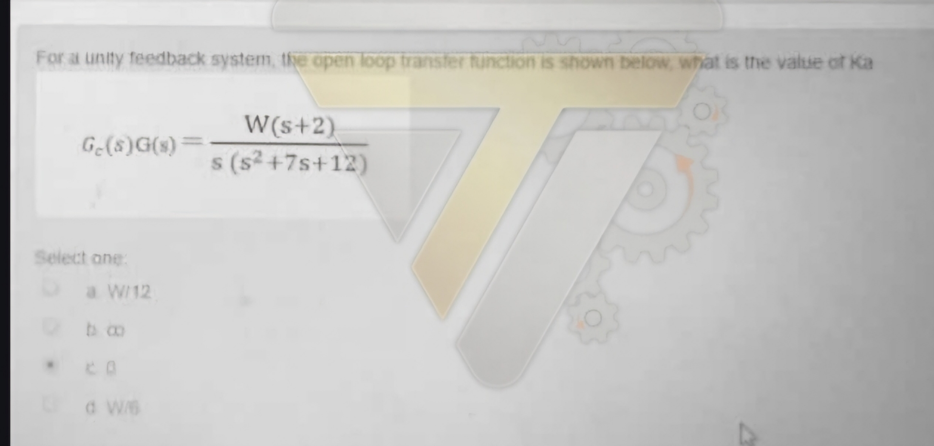 Solved For A Unlty Feedback System The Open Loop Transter 