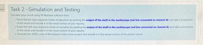 Task 1-A: Design Half Step Sequence Driver Design a | Chegg.com