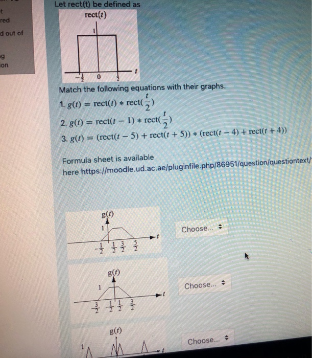 Solved t red Let rect(t) be defined as rect(t) d out of 9 | Chegg.com