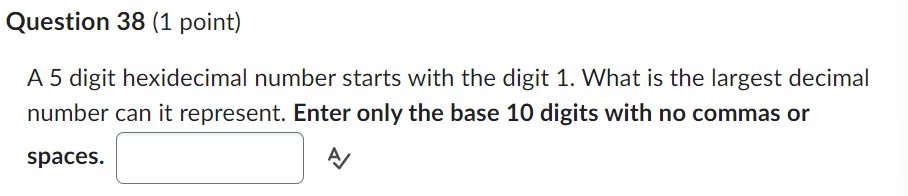 Solved Question 37 (1 ﻿point)Question 38 (1 ﻿point)A 5 | Chegg.com