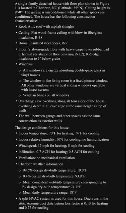 Solved Project Description A single-family detached house | Chegg.com