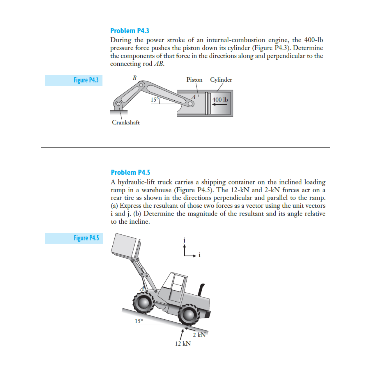 Solved Problem P4.5A hydraulic-lift truck carries a shipping | Chegg.com
