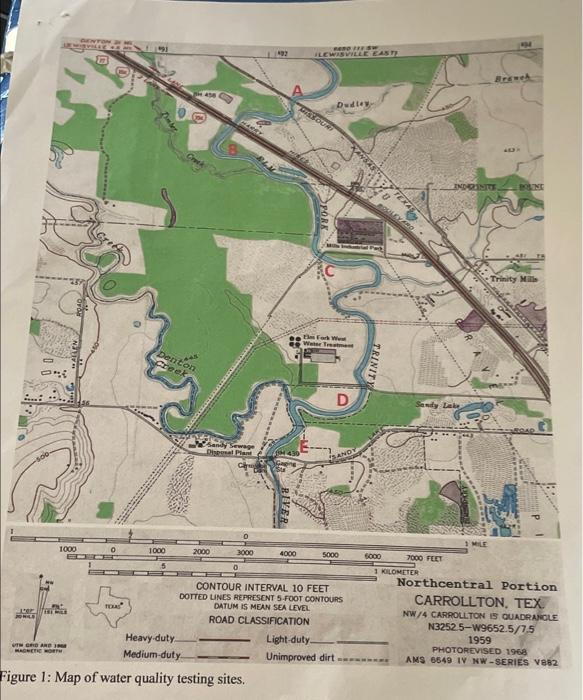 Figure 1: Map of water quality testing | Chegg.com