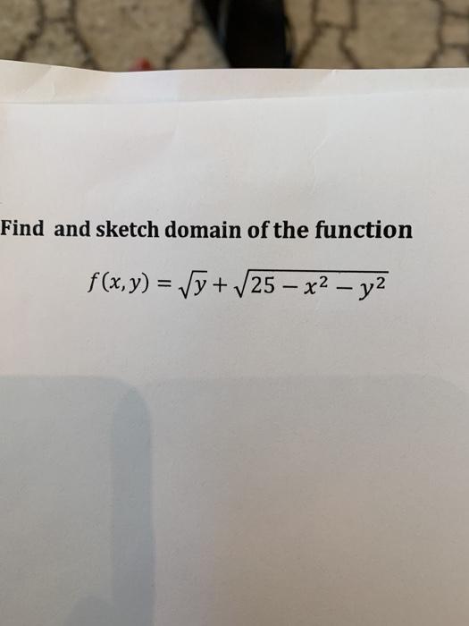 Solved Find and sketch domain of the function f(x,y) = Vy + | Chegg.com