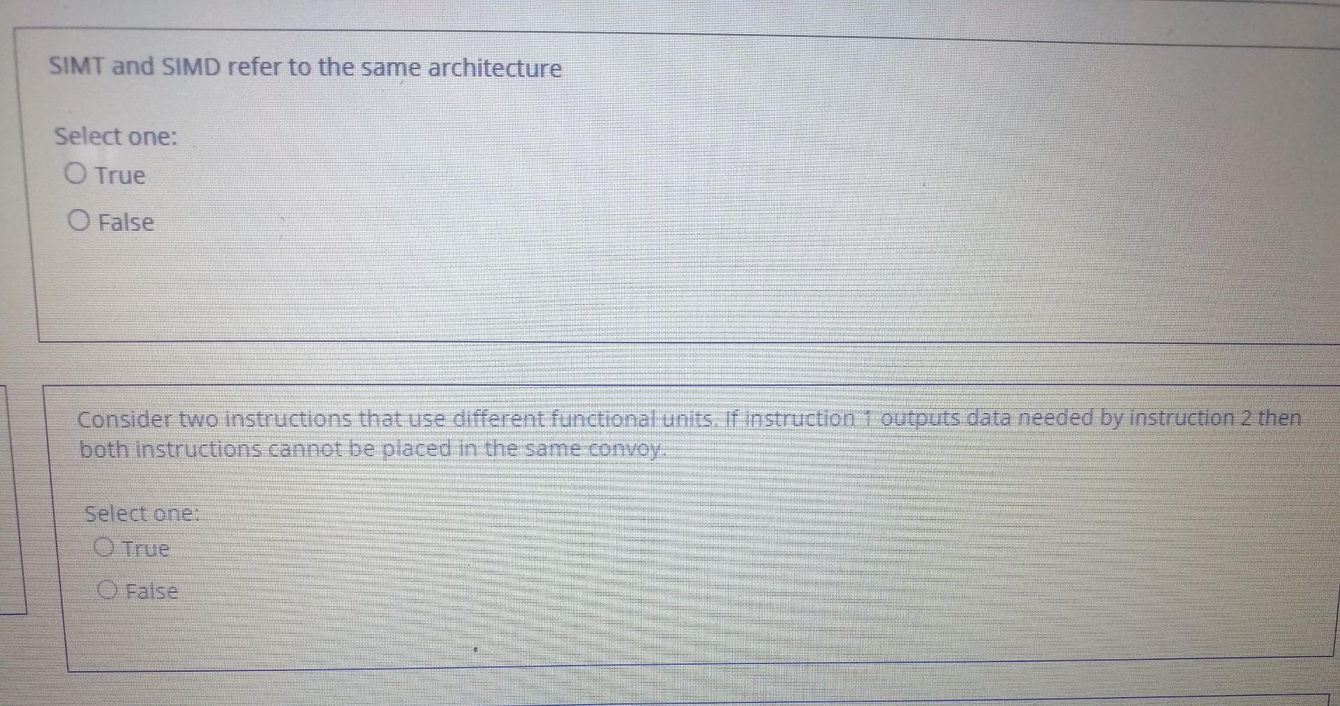 Solved SIMT and SIMD refer to the same architecture Select | Chegg.com