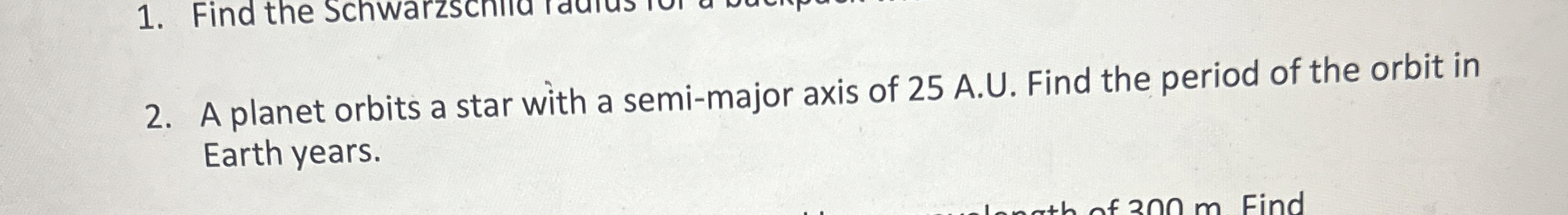 Solved A planet orbits a star with a semi-major axis of | Chegg.com