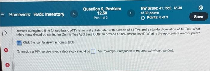 Solved Demand during lead time for one brand of TV is | Chegg.com