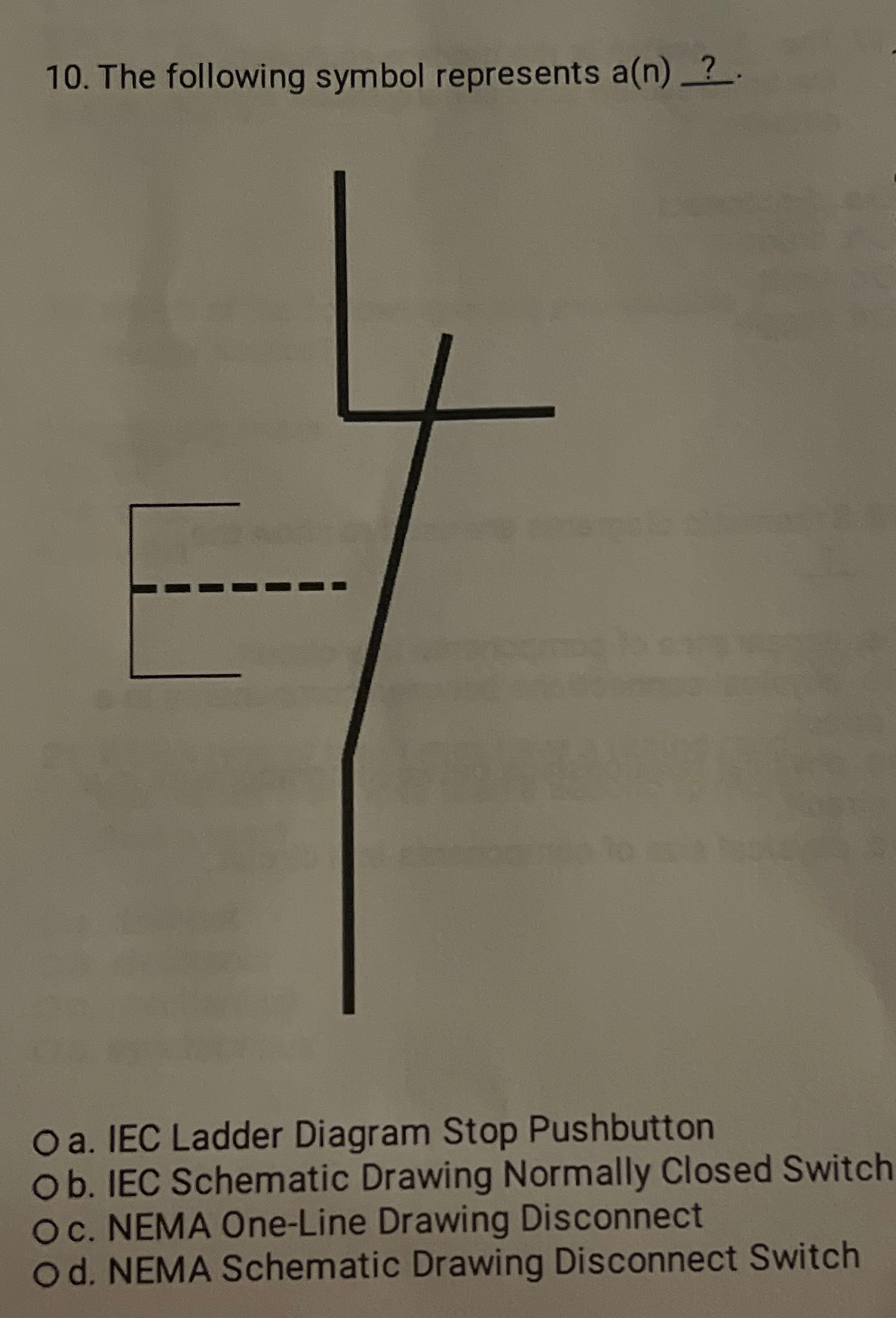 Solved The following symbol represents a(n) ?a. ﻿IEC Ladder | Chegg.com