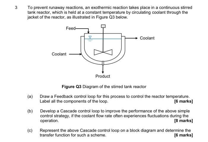 Solved To prevent runaway reactions, an exothermic reaction | Chegg.com
