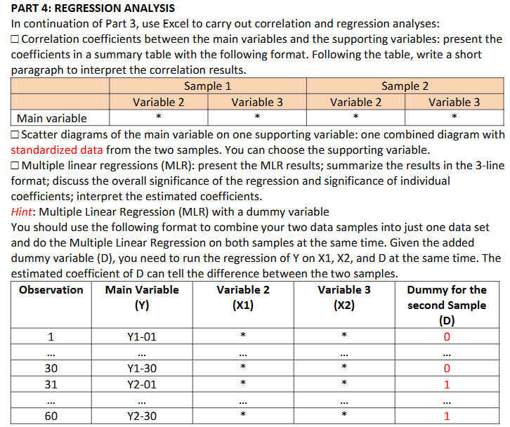PART 4: REGRESSION ANALYSISIn continuation of Part 3, | Chegg.com