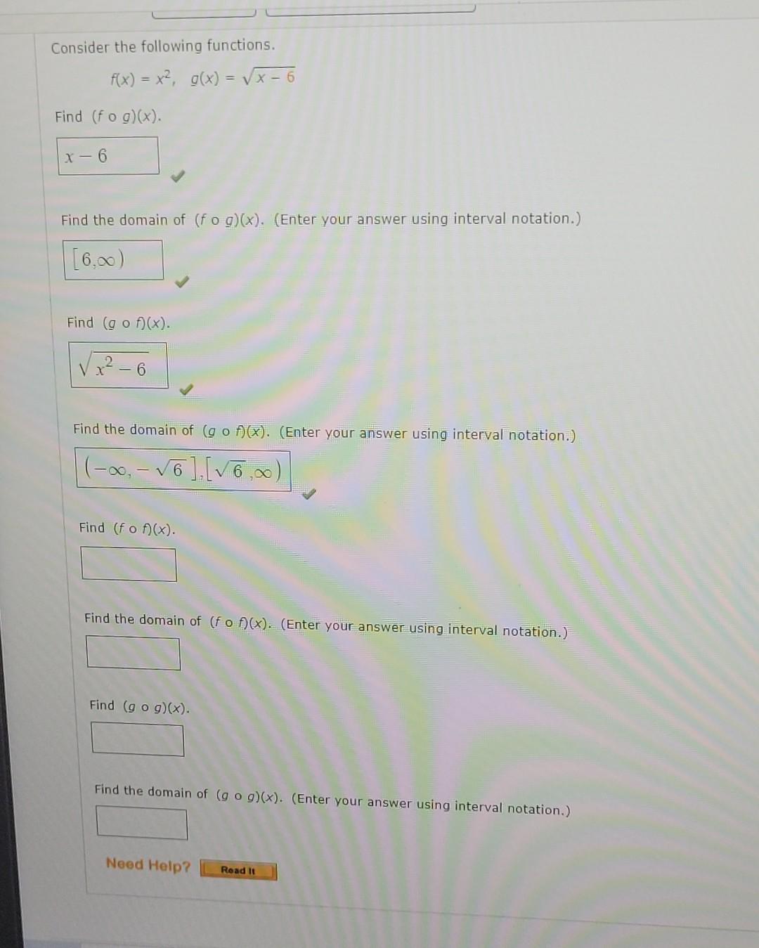 Solved Consider the following functions. f(x) = x2, g(x) = x | Chegg.com