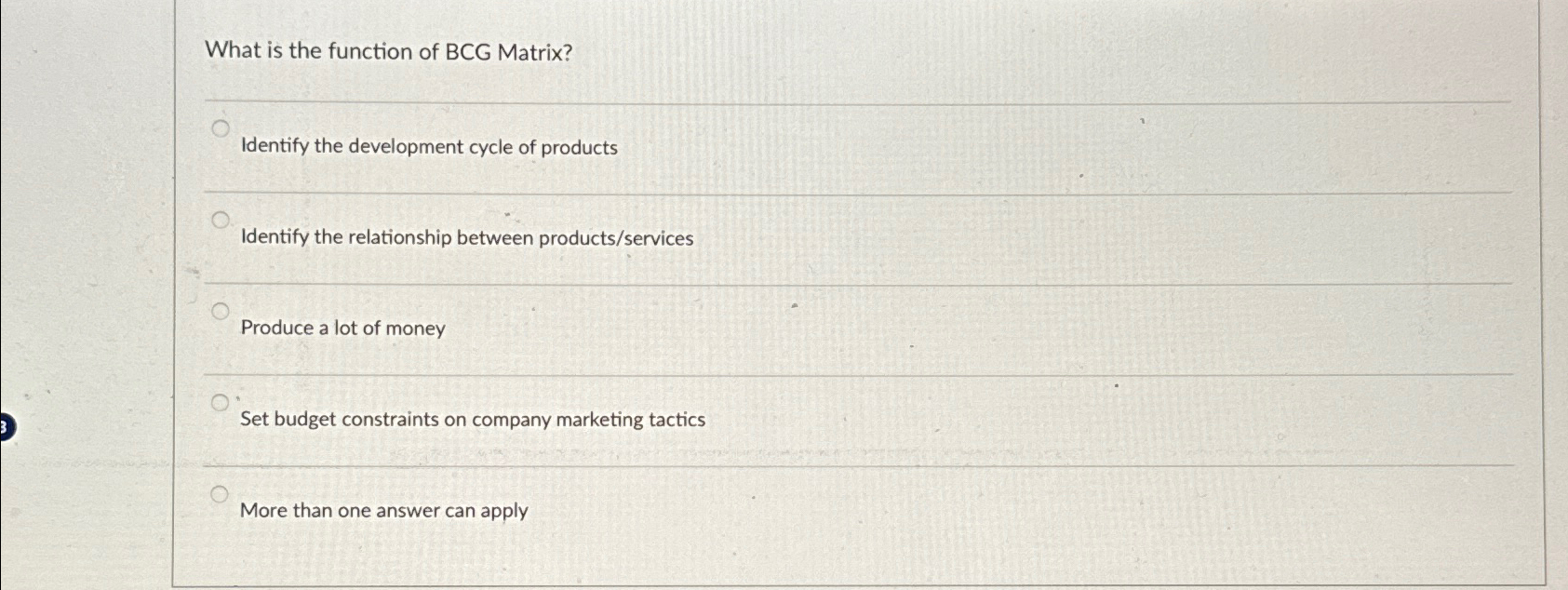 Solved What is the function of BCG Matrix?Identify the | Chegg.com
