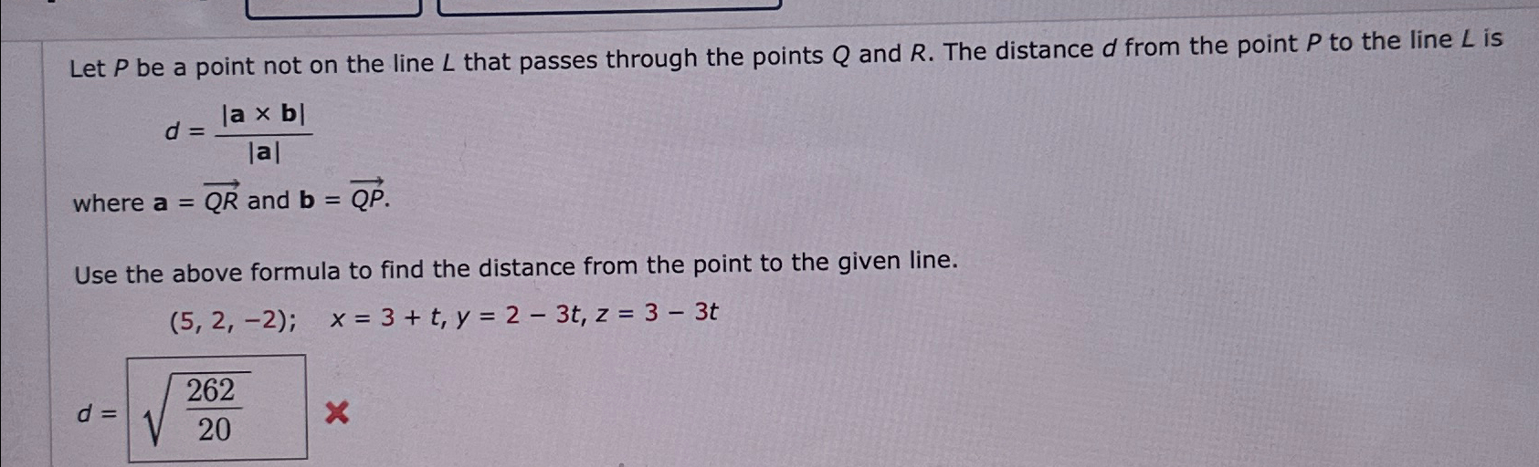 Solved Let P ﻿be a point not on the line L ﻿that passes | Chegg.com