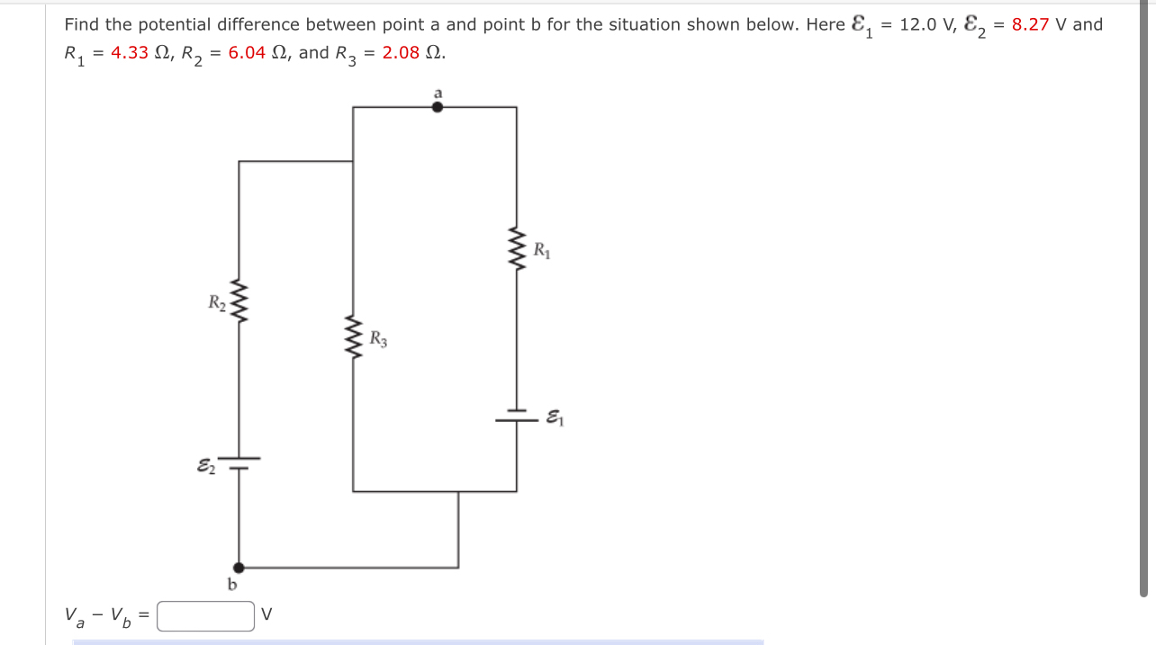 Solved Find the potential difference between point a and | Chegg.com