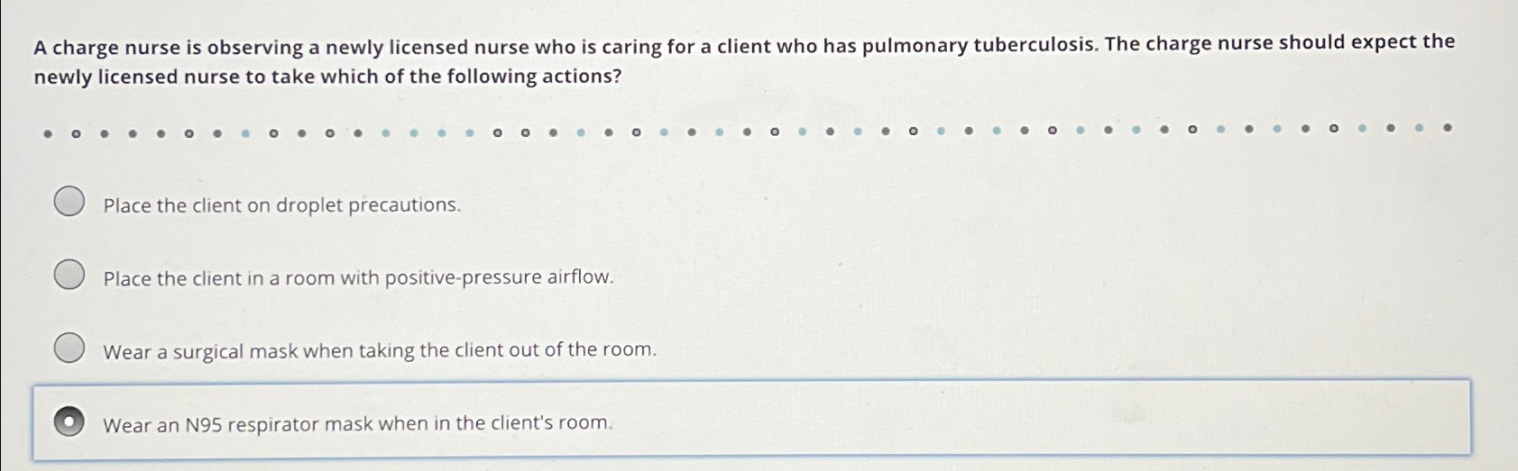 Solved A charge nurse is observing a newly licensed nurse | Chegg.com