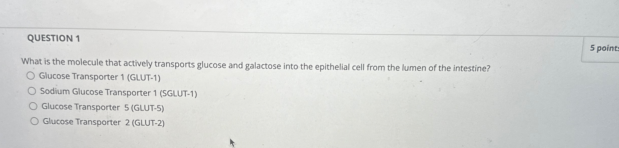 Solved QUESTION 1What is the molecule that actively | Chegg.com