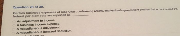 Solved Question 28 of 30. Certain business expenses of | Chegg.com