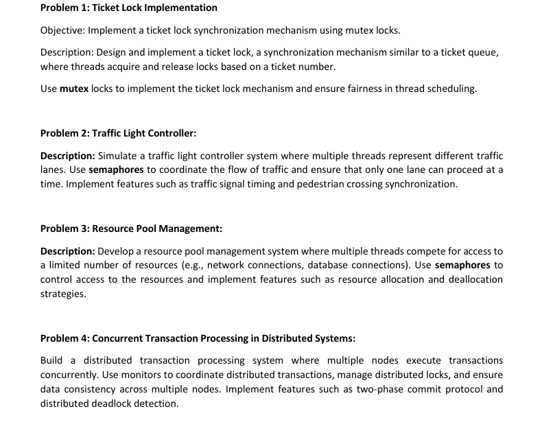 Solved Problem 1: Ticket Lock ImplementationObjective: | Chegg.com