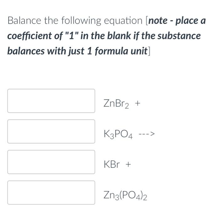 Solved Balance the following equation [note - place \\( a | Chegg.com