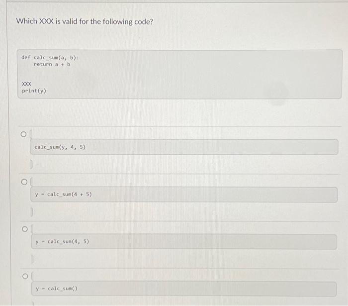 Solved Which correctly calls the add() function? def | Chegg.com