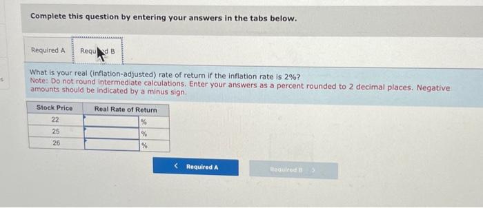 Solved Problem 11-8 Real versus Nominal Returns (LO2) You | Chegg.com
