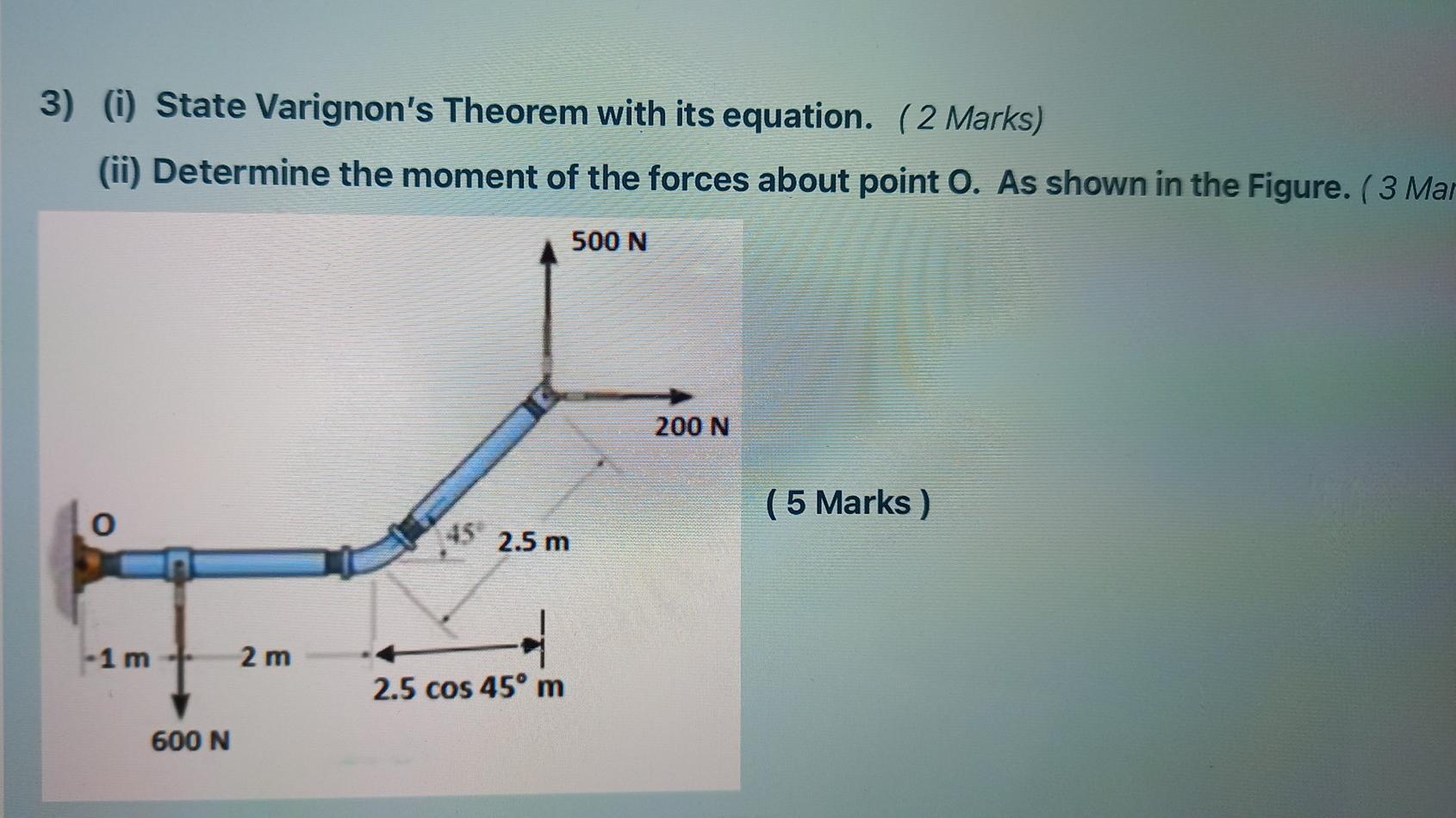 Solved 3) (i) State Varignon's Theorem with its equation. (2 | Chegg.com