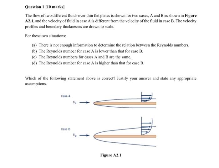 Solved Question 1 [10 marks The flow of two different fluids | Chegg.com