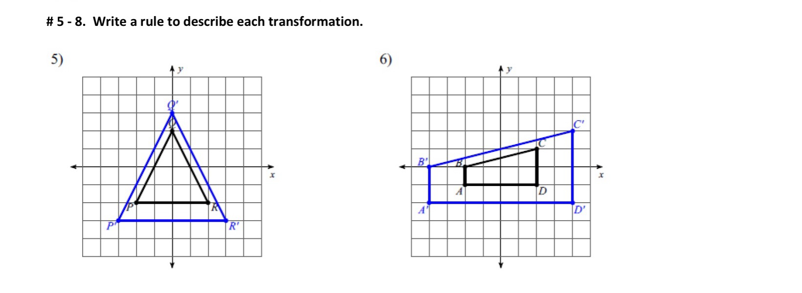 Solved # 5 - 6 ﻿Write a rule to describe each | Chegg.com