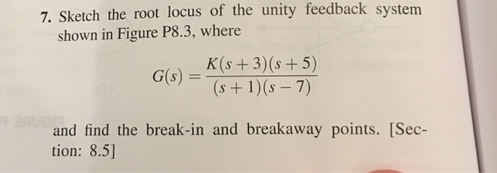 Solved 7. Sketch the root locus of the unity feedback system | Chegg.com