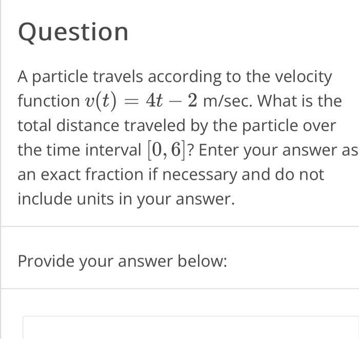 Solved A particle travels according to the velocity function | Chegg.com