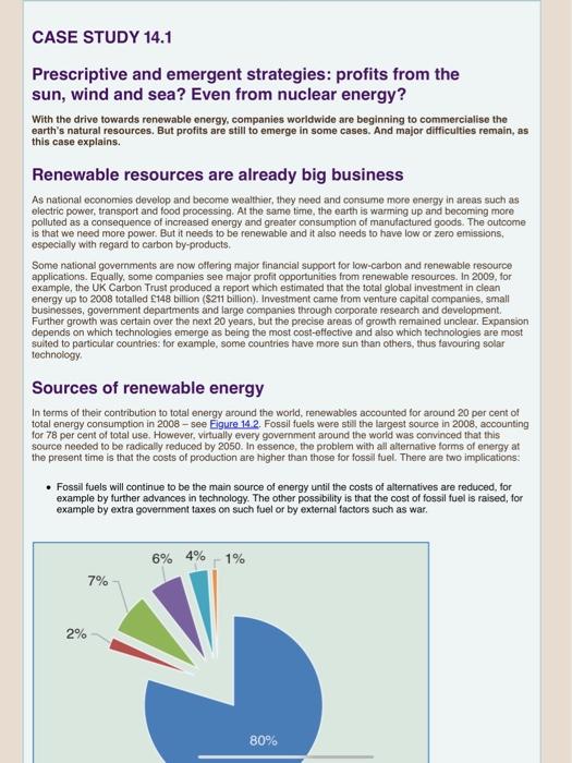 Solved CASE STUDY 14.1 Prescriptive and emergent strategies: | Chegg.com