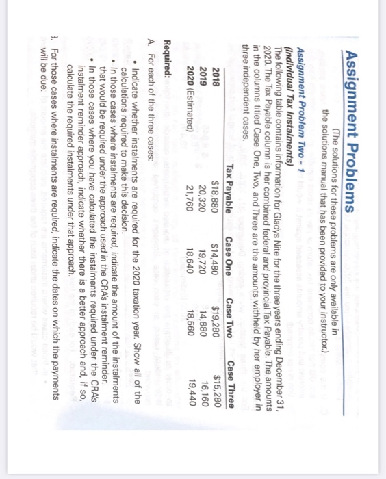 Solved Assignment Problems (The solutions for these problems | Chegg.com