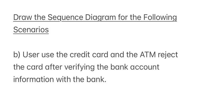 Solved Draw the Sequence Diagram for the Following Scenarios | Chegg.com