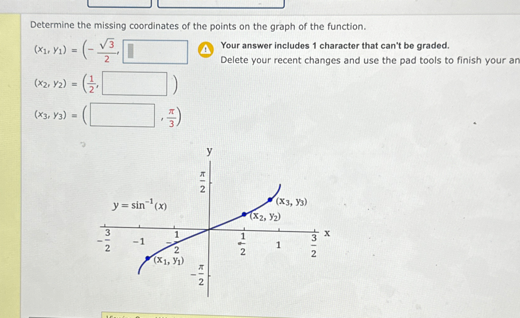 Solved Determine The Missing Coordinates Of The Points On