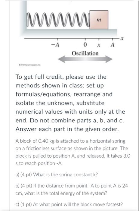 Solved To get full credit, please use the methods shown in | Chegg.com