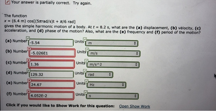Solved Your Answer Is Partially Correct Try Again The
