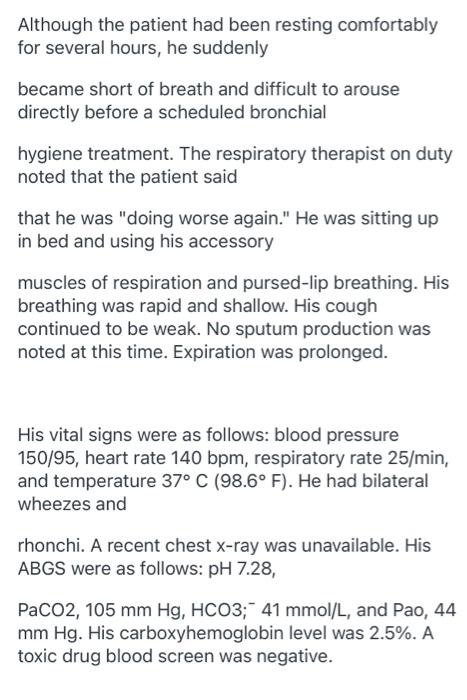 Solved Case study: chronic bronchitis: Write a SOAP with the | Chegg.com