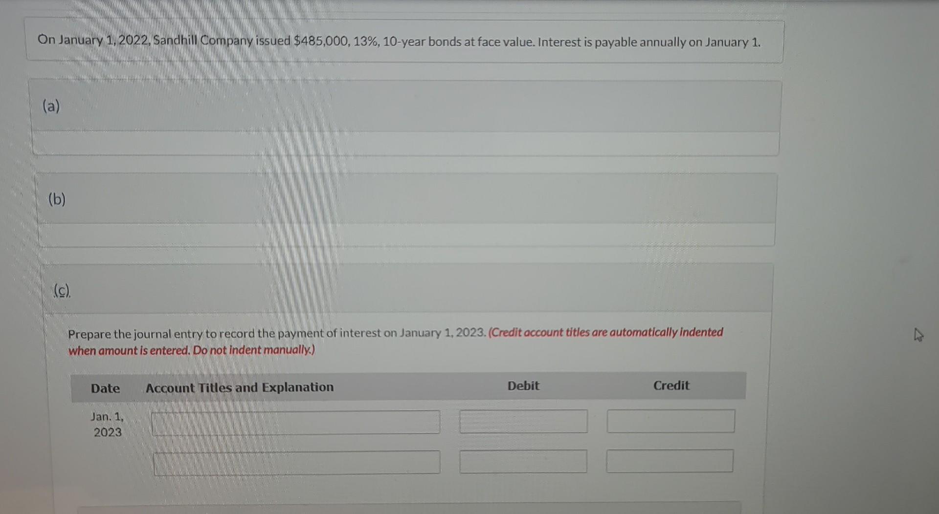 Solved Prepare the journal entry on January 1, 2023, to | Chegg.com