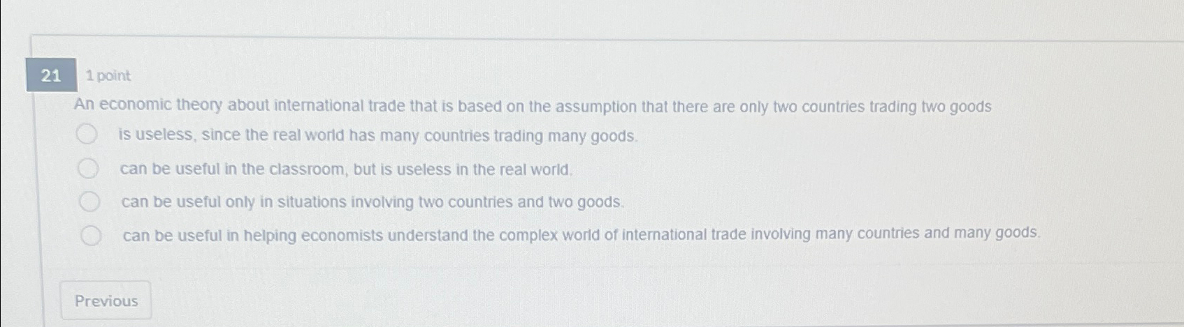 Solved 211 ﻿pointAn economic theory about international | Chegg.com