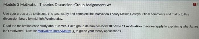 Solved Module 3 Motivation Theories Discussion (Group | Chegg.com