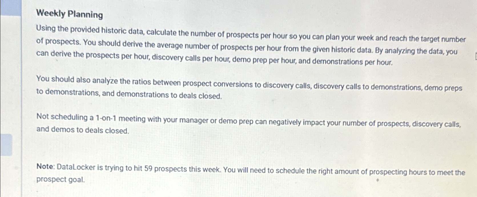 Solved Weekly PlanningUsing the provided historic data, | Chegg.com