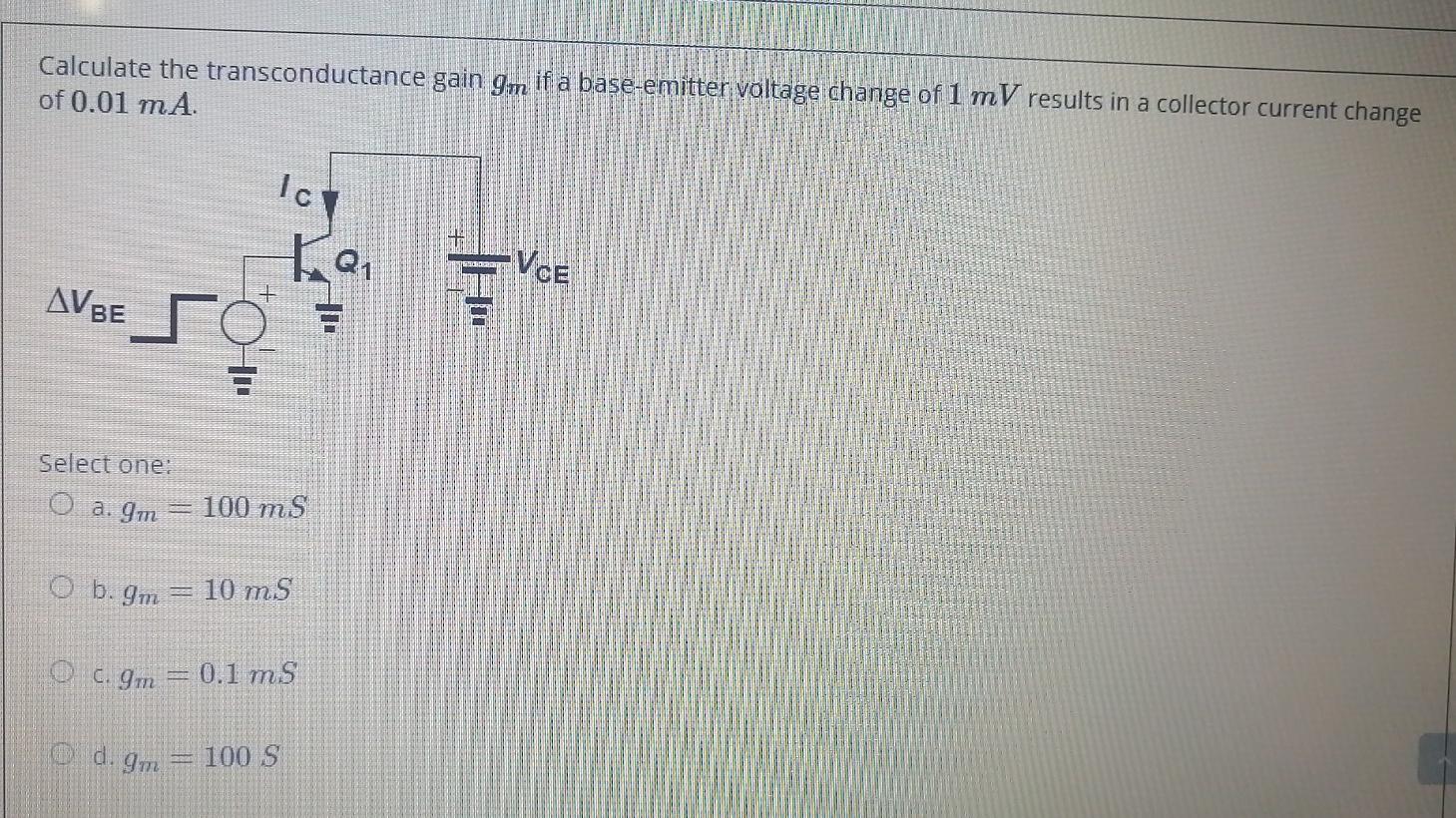 Solved Calculate the transconductance gain 9m if à | Chegg.com