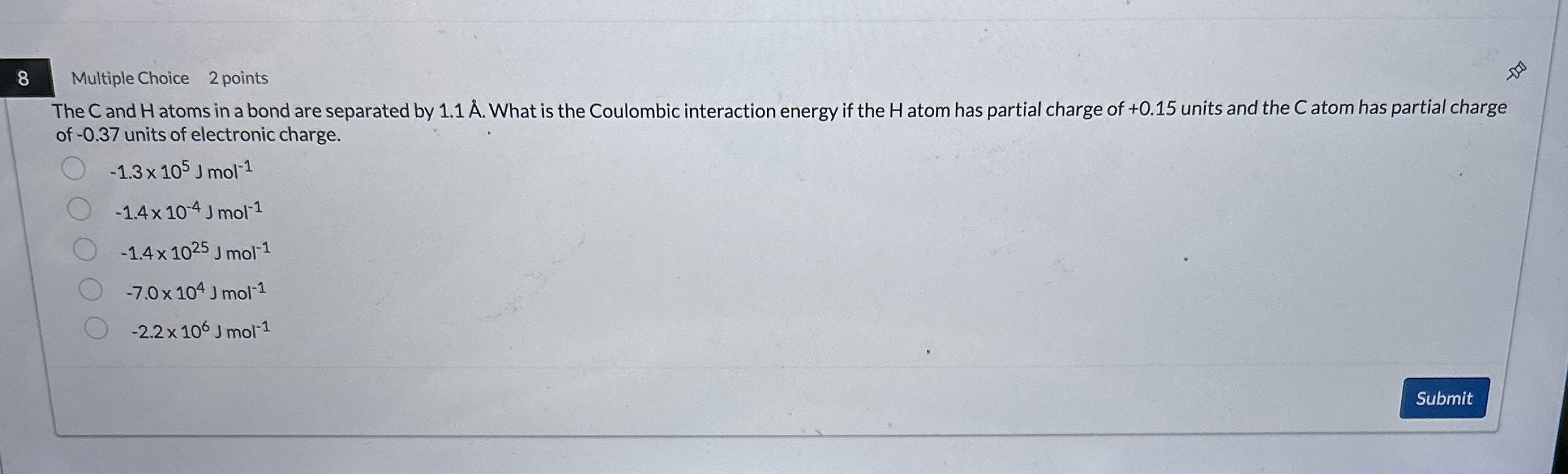 Solved 8Multiple Choice 2 ﻿pointsThe C ﻿and H ﻿atoms in a | Chegg.com