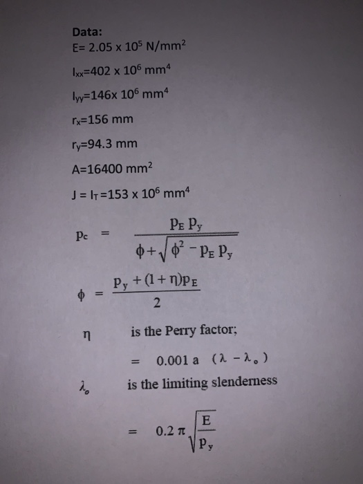 Solved 356x368.UC.129 column is subject to 2500kN Axial | Chegg.com